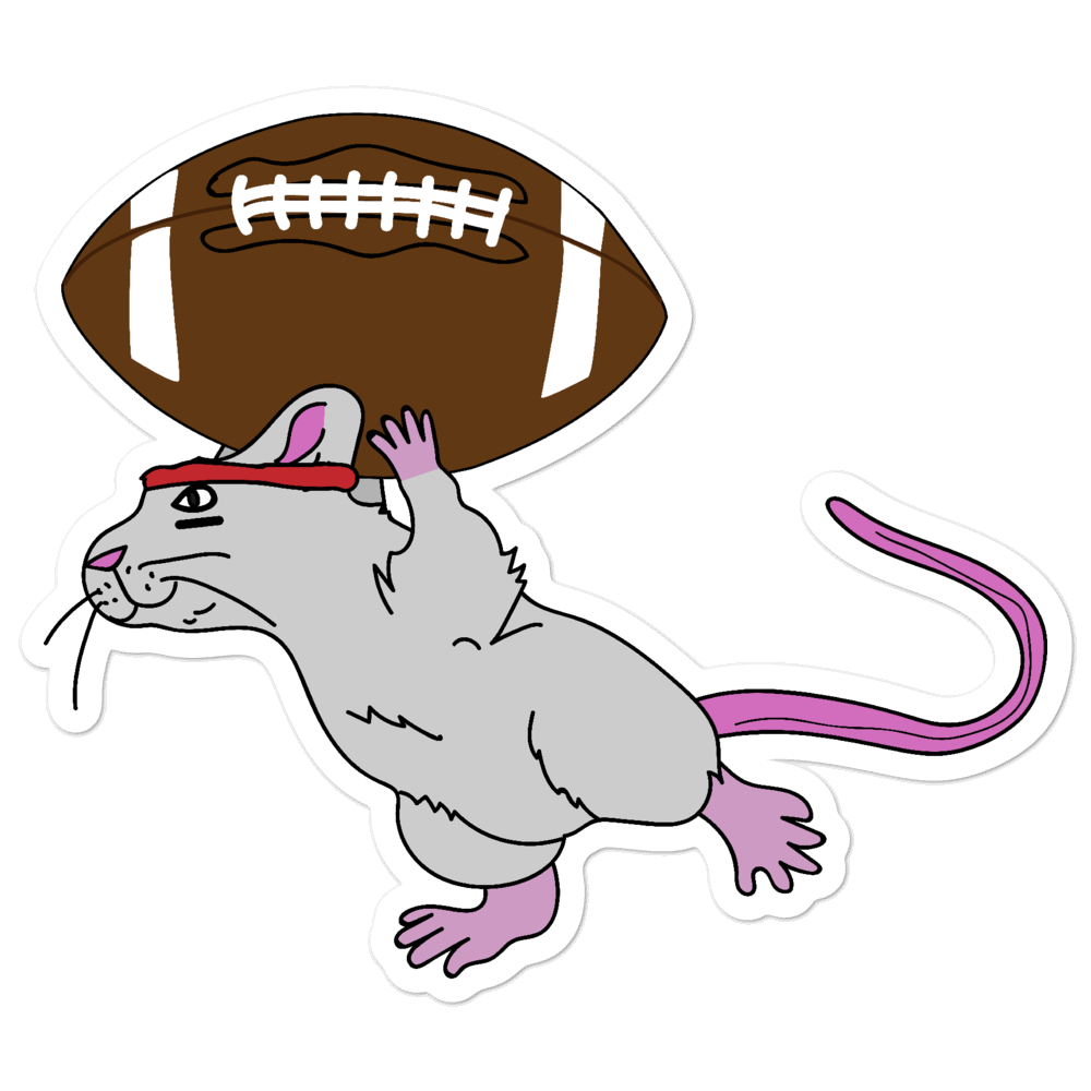 Football Mouse Sticker – Active Critters